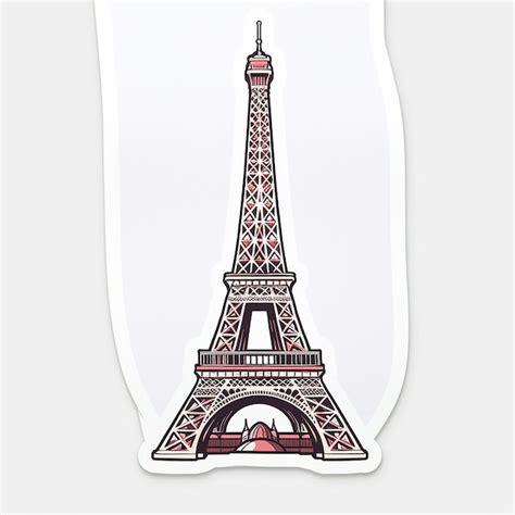 Premium Photo Eiffel Tower Cute Sticker White Background