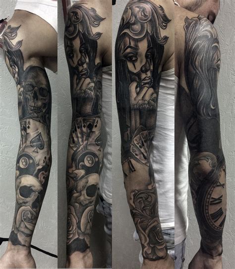 Тату рукав чикано графика Саша Павелко Tattoo Sleeve Chicano Made By