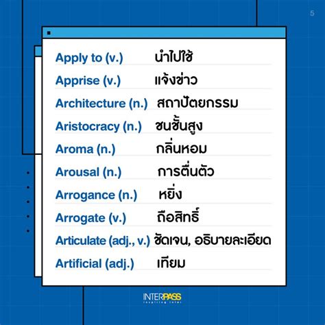 แจกฟรี คำศัพท์ Ielts 500 คำ จำไว้เจอในข้อสอบชัวร์ Part 1 Interpass
