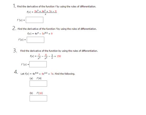 Solved Find The Derivative Of The Function F By Using The