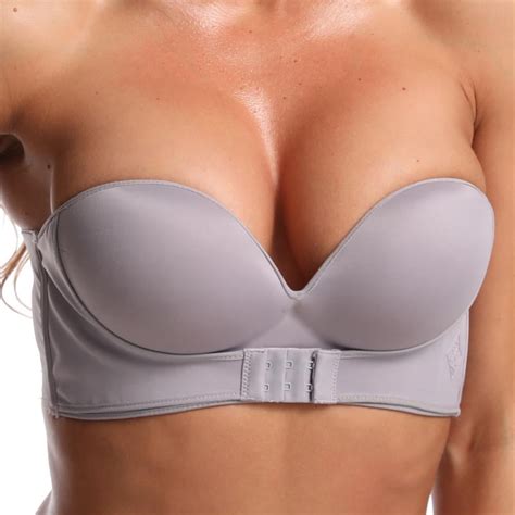 Strapless Front Buckle Lift Bra Women Wireless Non Slip Invisible Push