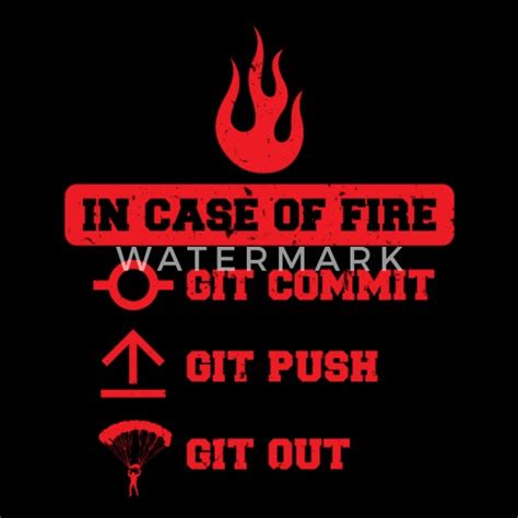 in case of fire git commit git push git out männer premium t shirt