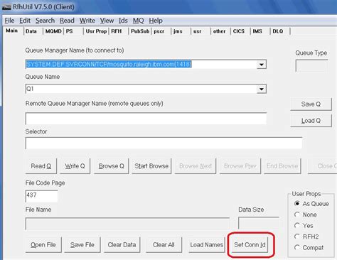 rfhutil was working fine with a queue manager at mq 7 but after