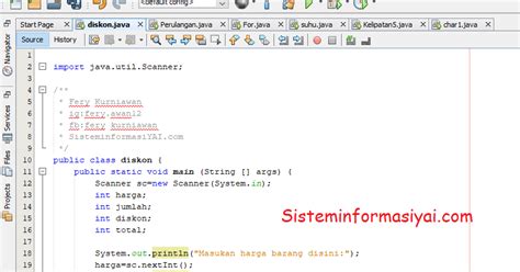 cara membuat program diskon dengan java ~ sistem informasi