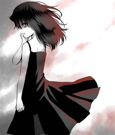 Safebooru 1girl Bags Under Eyes Black Hair Dress Kuroki Tomoko Messy
