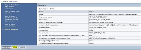 how to create new datasource for lbi in websphere