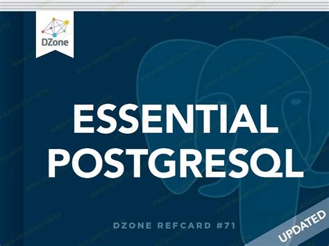dzone refcardz：对 essential postgresql 的更新 异常教程