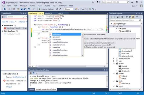node js tools for vs updated