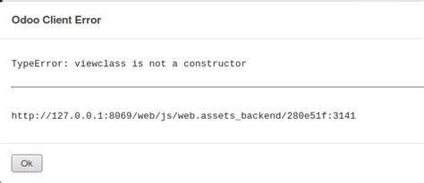openerp odoo 8 an odoo client javascript error when