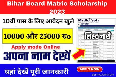 Bihar Board Matric Scholarship 2023 Apply Online 10 000 रुपये 10वीं