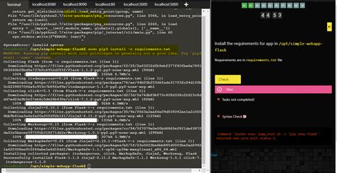 lab python pip error devops pre requisites course