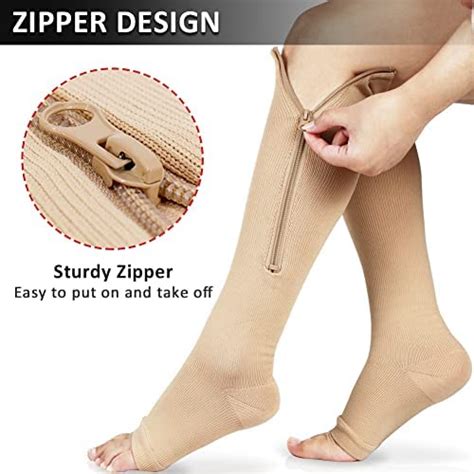 Ailaka Medical Zipper Compression Calf Socks 15 20 Mmhg For Women And