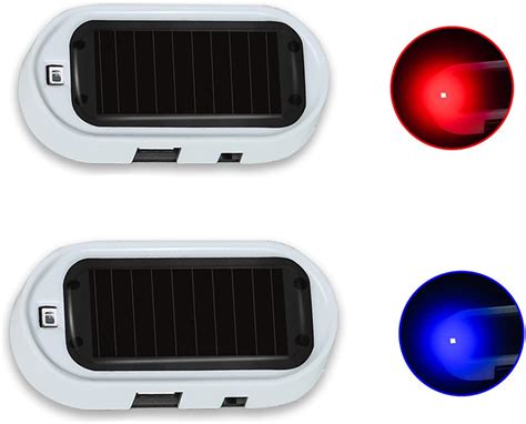 Ankia 2pcs Solar Power Fake Car Alarm Led Light Simulated Dummy