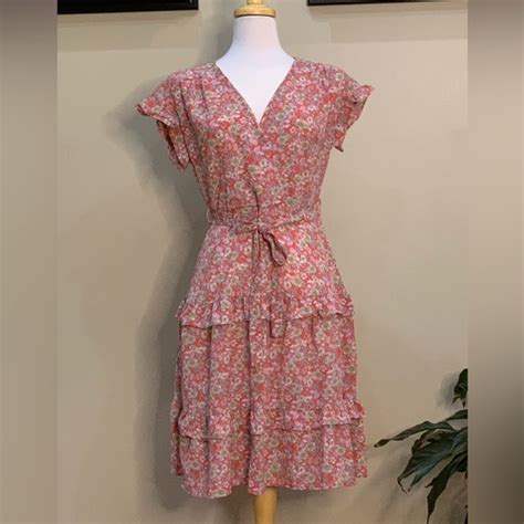 Monteau Dresses Monteau Medium Floral Ruffled Tiered Dress Poshmark