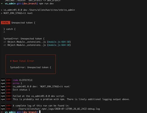 javascript nuxt syntaxerror unexpected token { at object module