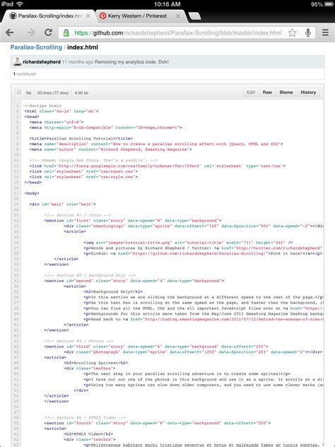 parallax scrolling git hub background diy parallax git jquery