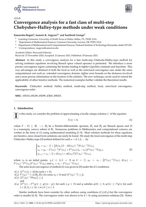 pdf convergence analysis for a fast class of multi step chebyshev