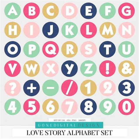 Love Digital Word Strips Word Sticker Scrapbook Printable Sheet Love