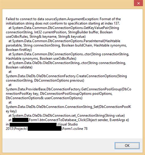 oledb connection string with password in c misbah