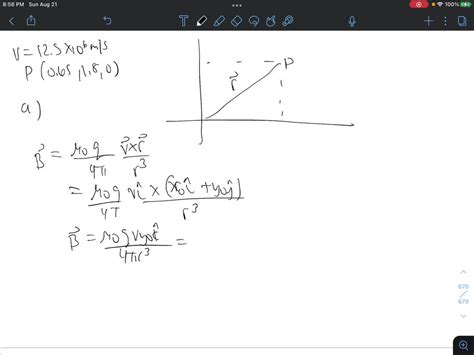 Solved 14 Problem A 19 Pc Point Charge Is Moving Along The X