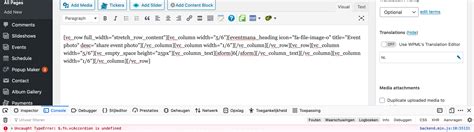 javascript uncaught type error after wordpress update to