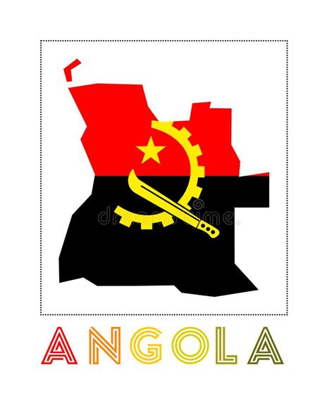 Logo De Angola Mapa De Angola Con Nombre De País Y Ilustración Del