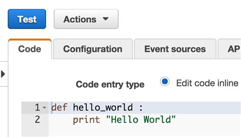 amazon web services how to write a hello world example in aws lambda