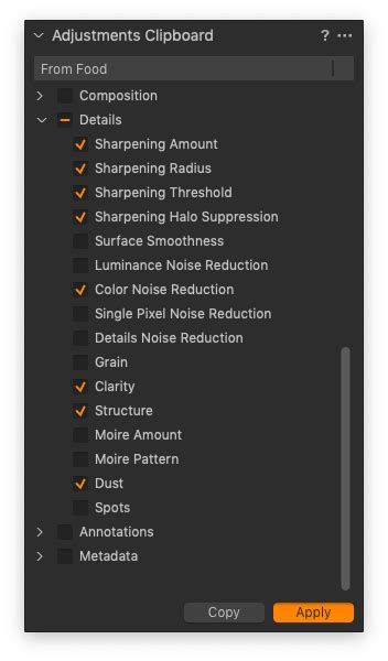 copying styles between images capture one