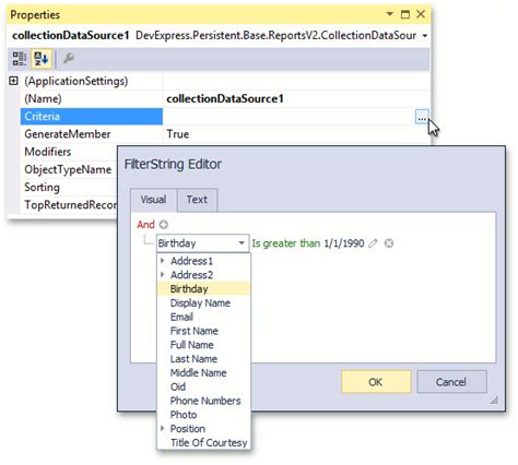 data filtering in reports v2 expressapp framework devexpress