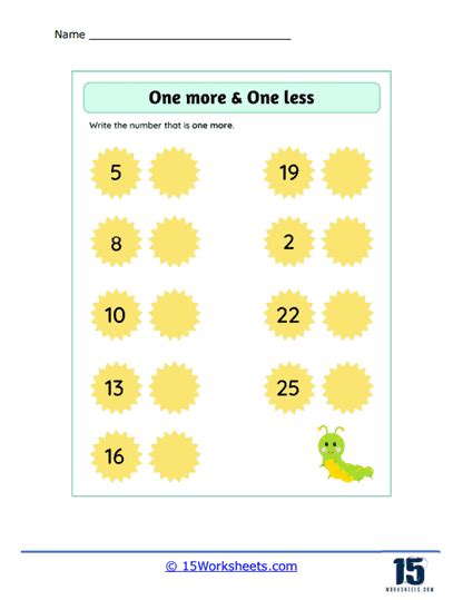 1 More Or Less Worksheets 15 Worksheets Library