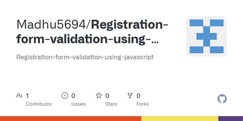 Github Madhu5694 Registration Form Validation Using Javascript