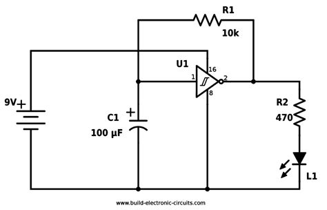 blinking led circuit with schematics and explanation