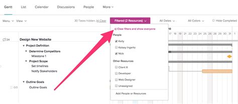 clear or remove filters from your project