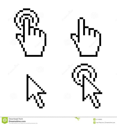 cursor click pixel stock vector image 51749063