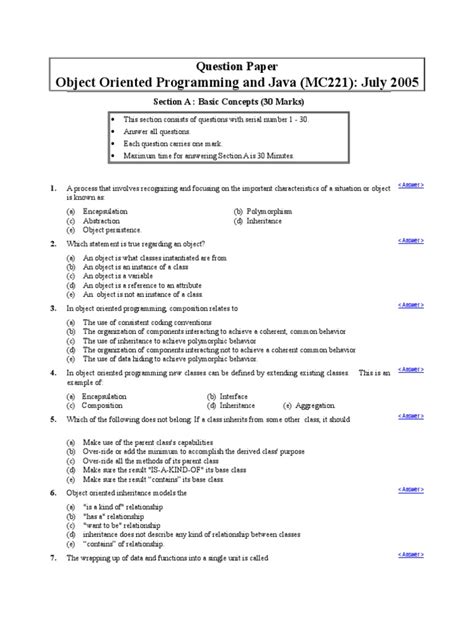 object oriented programming and java mc221 july 2005 doc