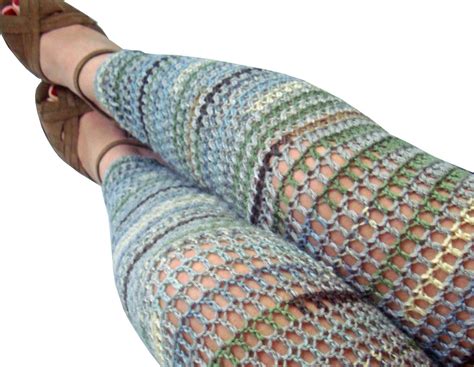Military Blues Wool Crochet Leggings Size By Onceovertwice
