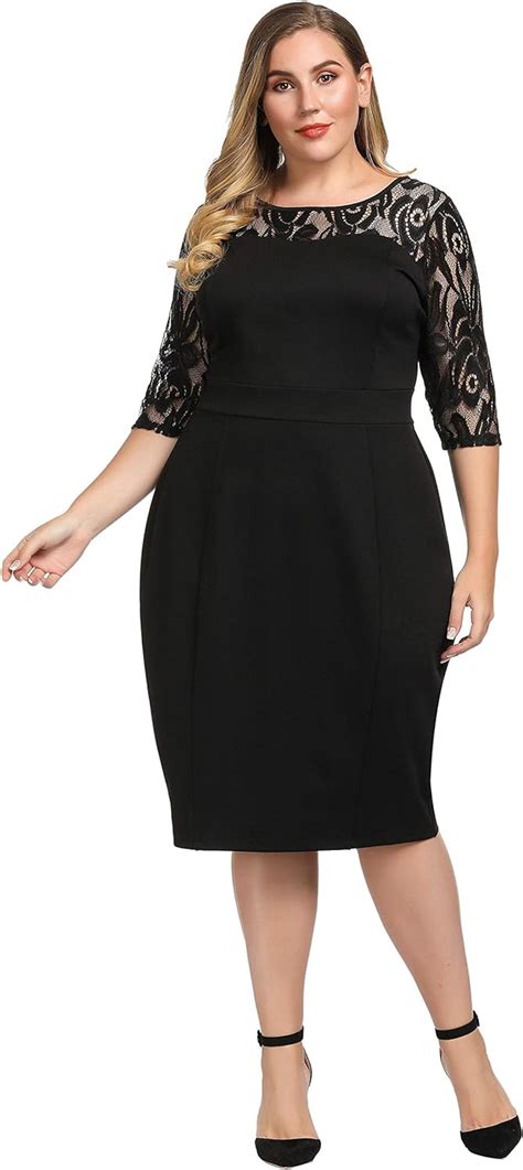 Chicwe Womens Plus Size Stretch Sheath Dress With Floral