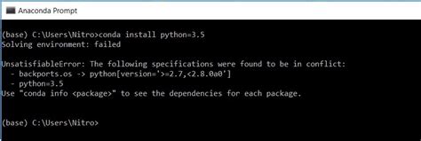 tensorflow how to downgrade python from 3 7 to 3 5 in