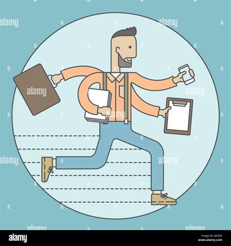 The Man Capable Of Multitasking Stock Vector Image And Art Alamy