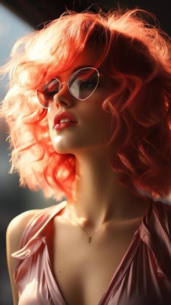 Premium Photo A Woman With Red Hair Wearing Sunglasses