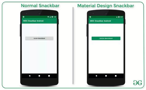 snackbar material design components in android geeksforgeeks