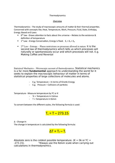 Thermodynamics Lecture Notes 1 10 Thermodynamics Overview