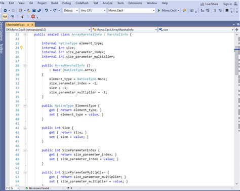 organize members settings coderush devexpress