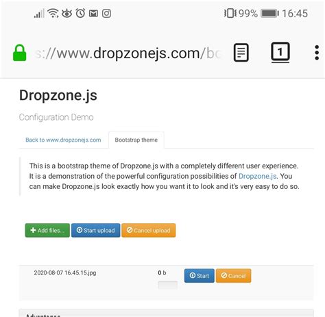 dropzone bootstrap theme error adding multiple files in the list using