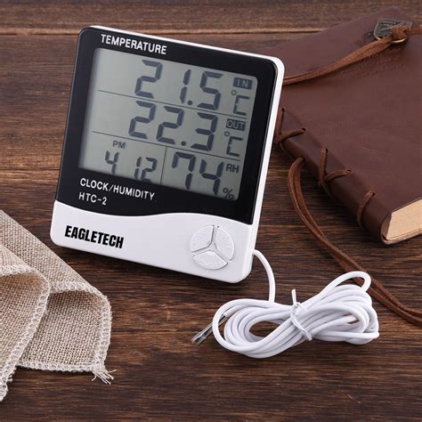 Eagletech Htc 2 Version 2 Digital Lcd Temperature Humidity Meter Clock