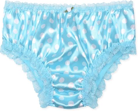 Satini Womens Satin Frilly Lace Sissy French Knickers Briefs Panties