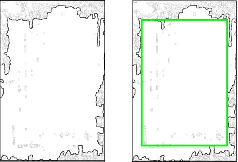 python largest square in contact with most points in contour stack