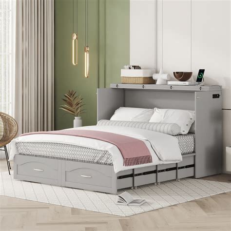 Murphy Bed Wall Bed With Drawer And A Set Of Sockets And Usb Ports