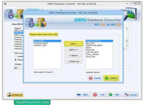 screenshots of mssql to mysql database converter software to view procedure