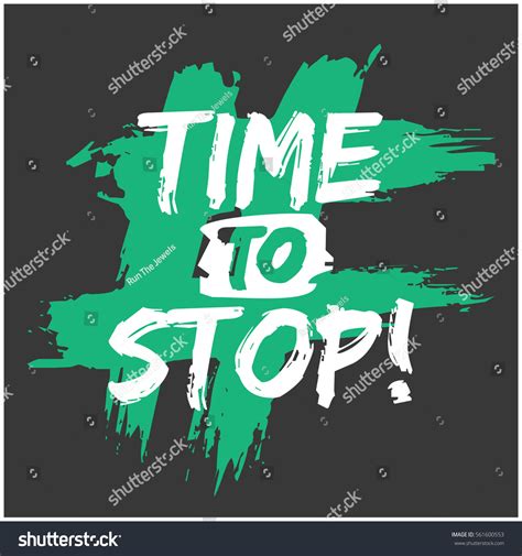Time Stop Brush Lettering Vector Illustration Vetor Stock Livre De
